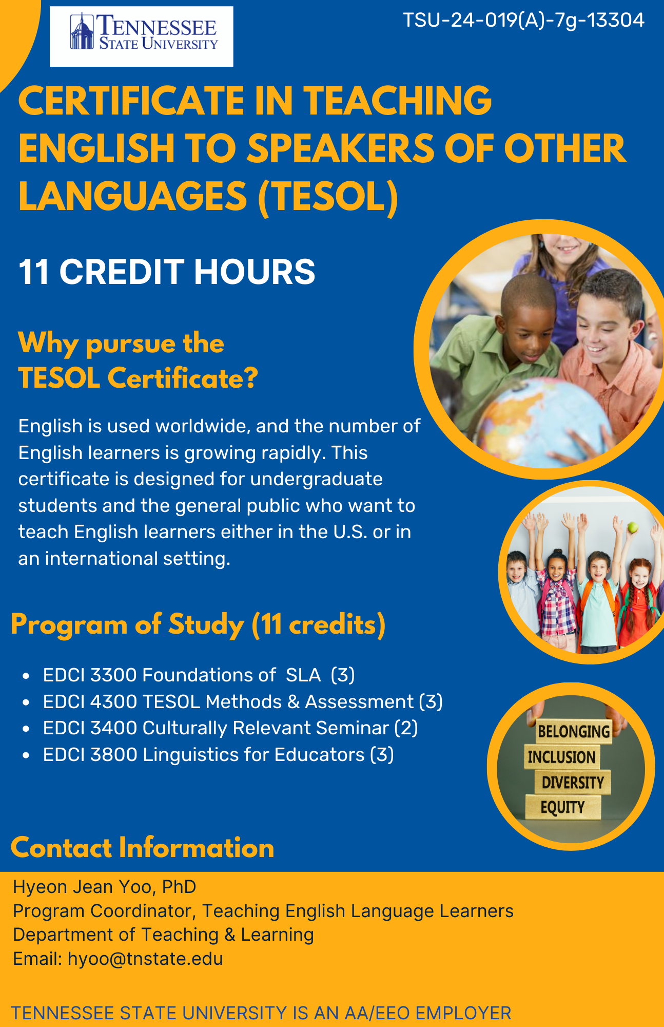 Certificate in Teaching English to Speakers of Other Languages (TESOL)